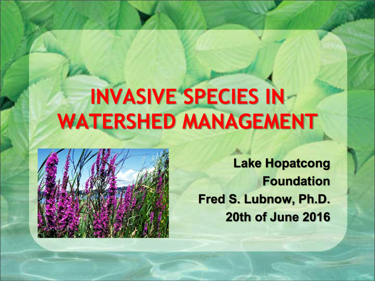 Invasive Species in Watershed Management - PRINCETON HYDRO